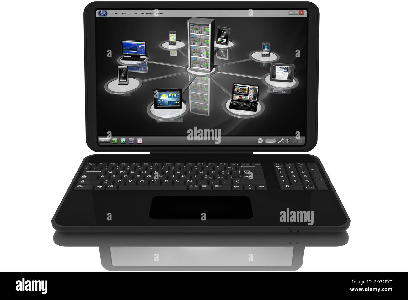 Laptop internet global connection hi-res stock photography and images ...