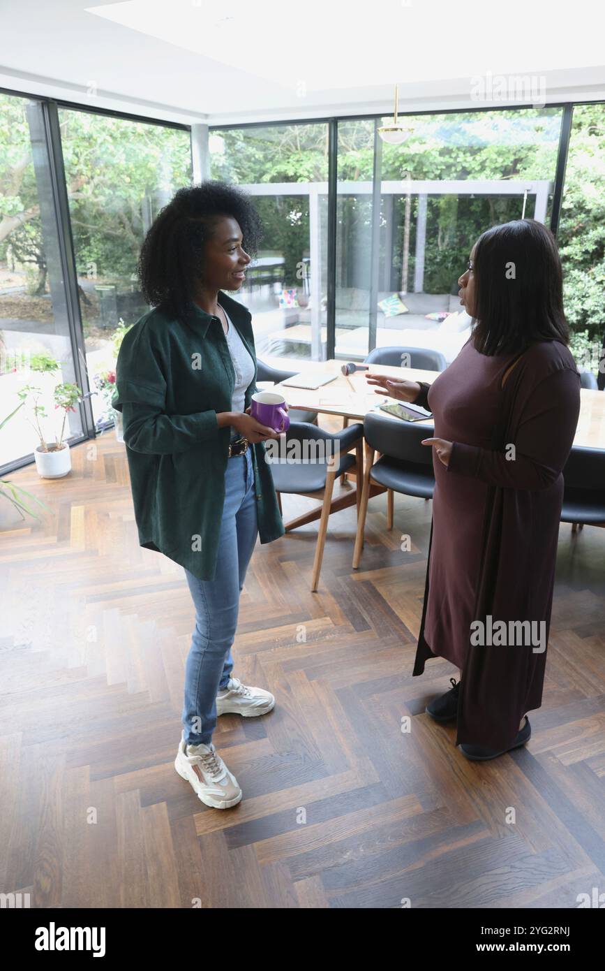 Standing talking communication discussion planning hi-res stock ...