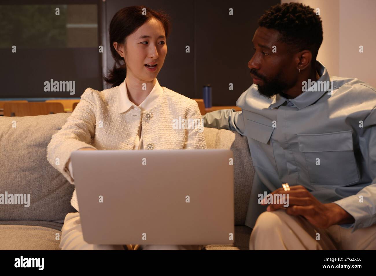 Group multiracial business people talking hi-res stock photography and images - Alamy