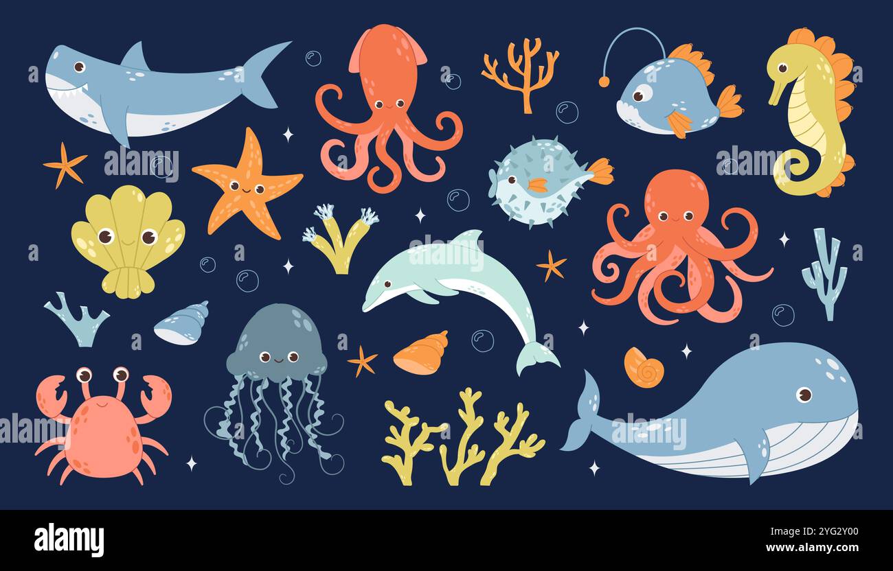 Colourful underwater coral Stock Vector Images - Alamy