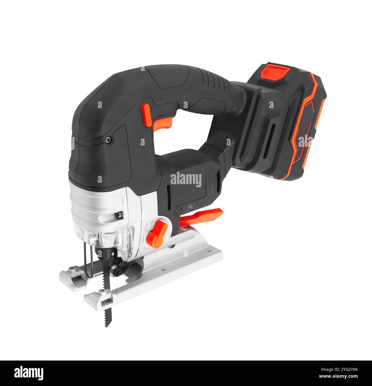 Electric jig saw machine isolated on white background Stock Photo - Alamy