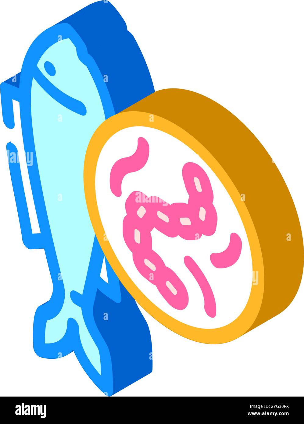 helminth fish parasite isometric icon vector illustration Stock Vector ...