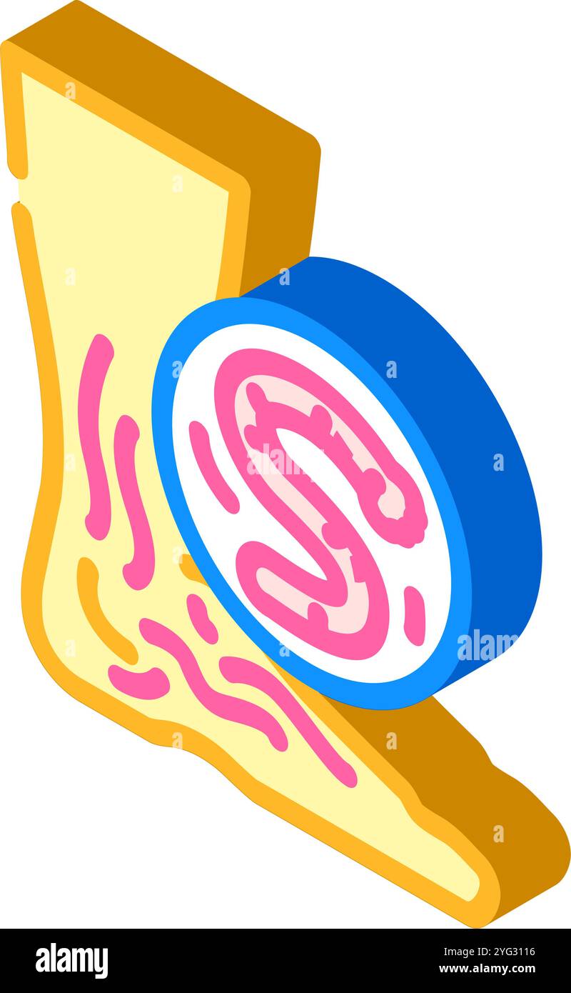 hookworm parasite isometric icon vector illustration Stock Vector Image ...