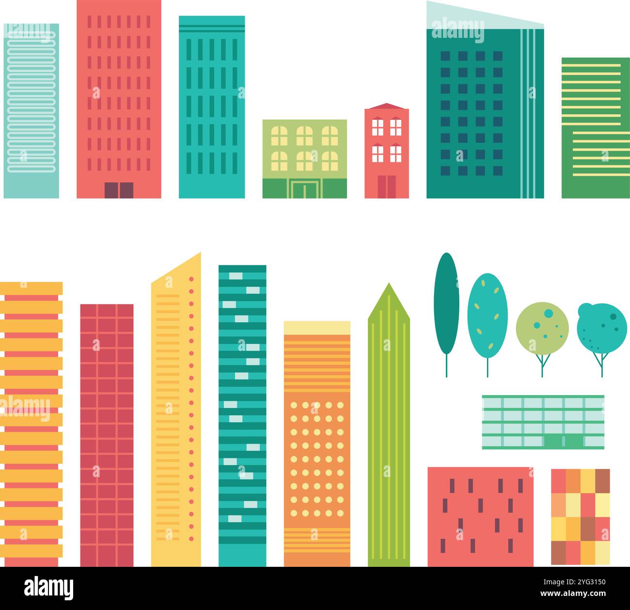 Minimal line building city Cut Out Stock Images & Pictures - Alamy
