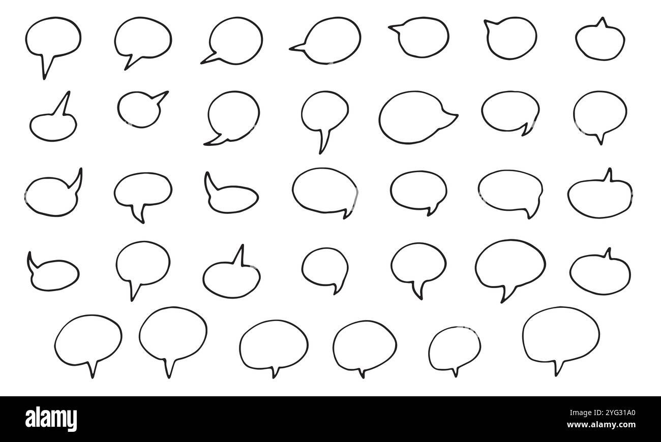 Hand drawn speech bubbles set Stock Vector Image & Art - Alamy