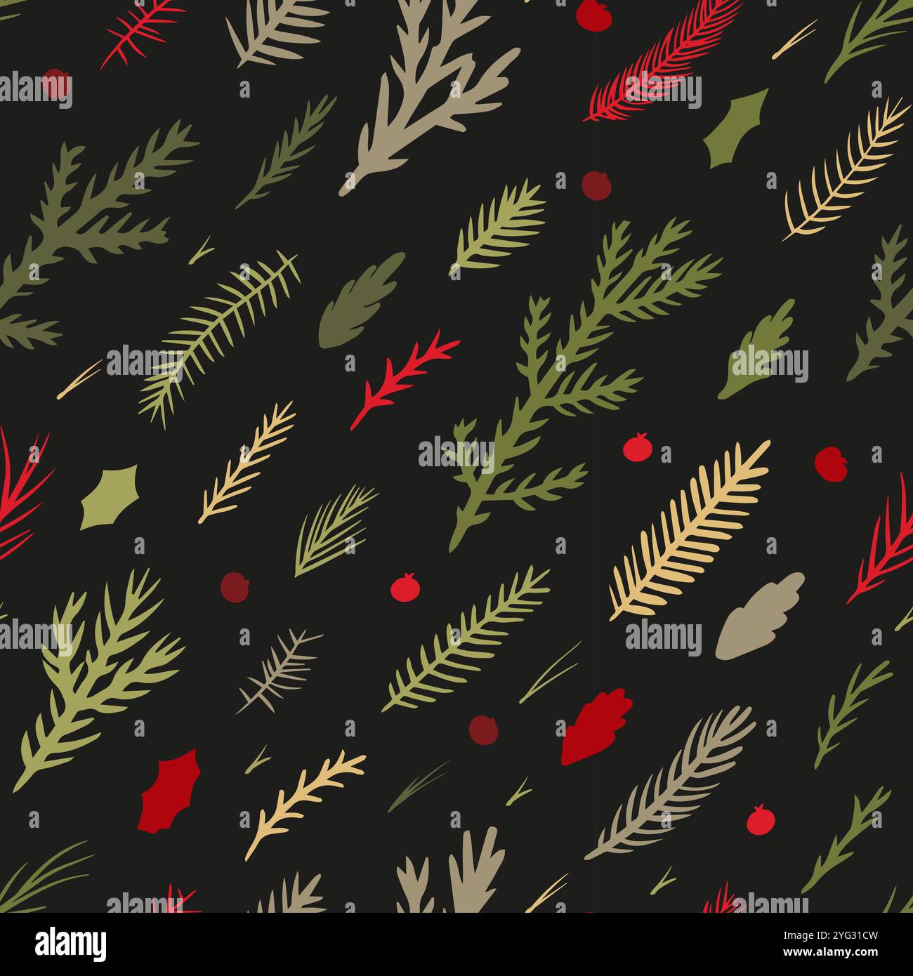 Christmas floral pattern winter Stock Vector Images - Alamy