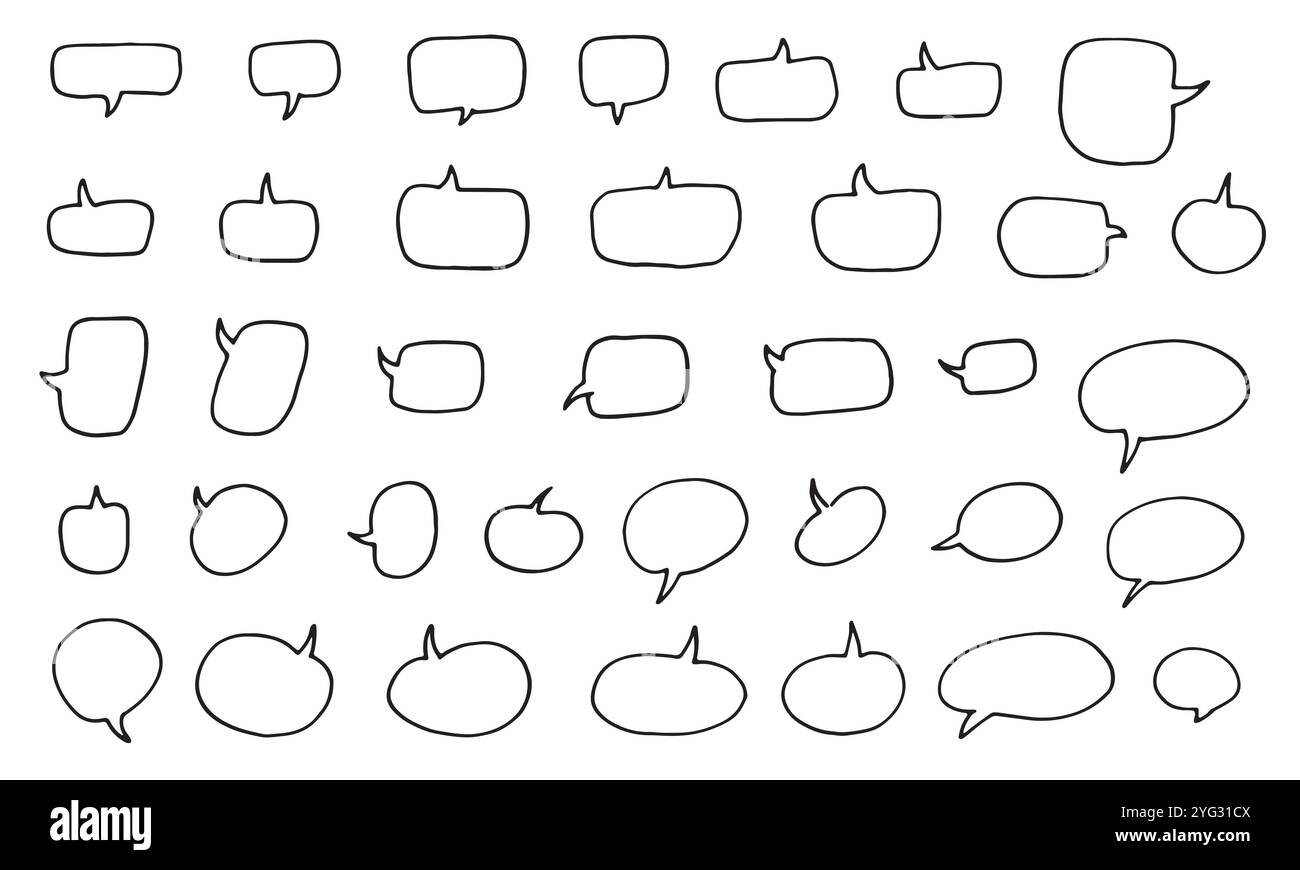 Hand drawn speech bubbles set Stock Vector Image & Art - Alamy