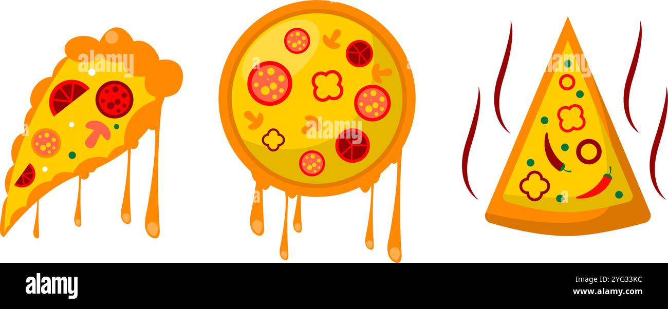 Pizza Varieties Trio Vector collection Stock Vector Image & Art - Alamy