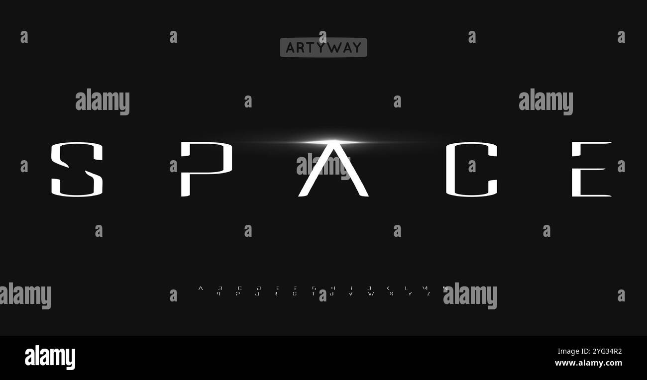 Minimalist galactic font, futuristic letters with cosmic elegance ...