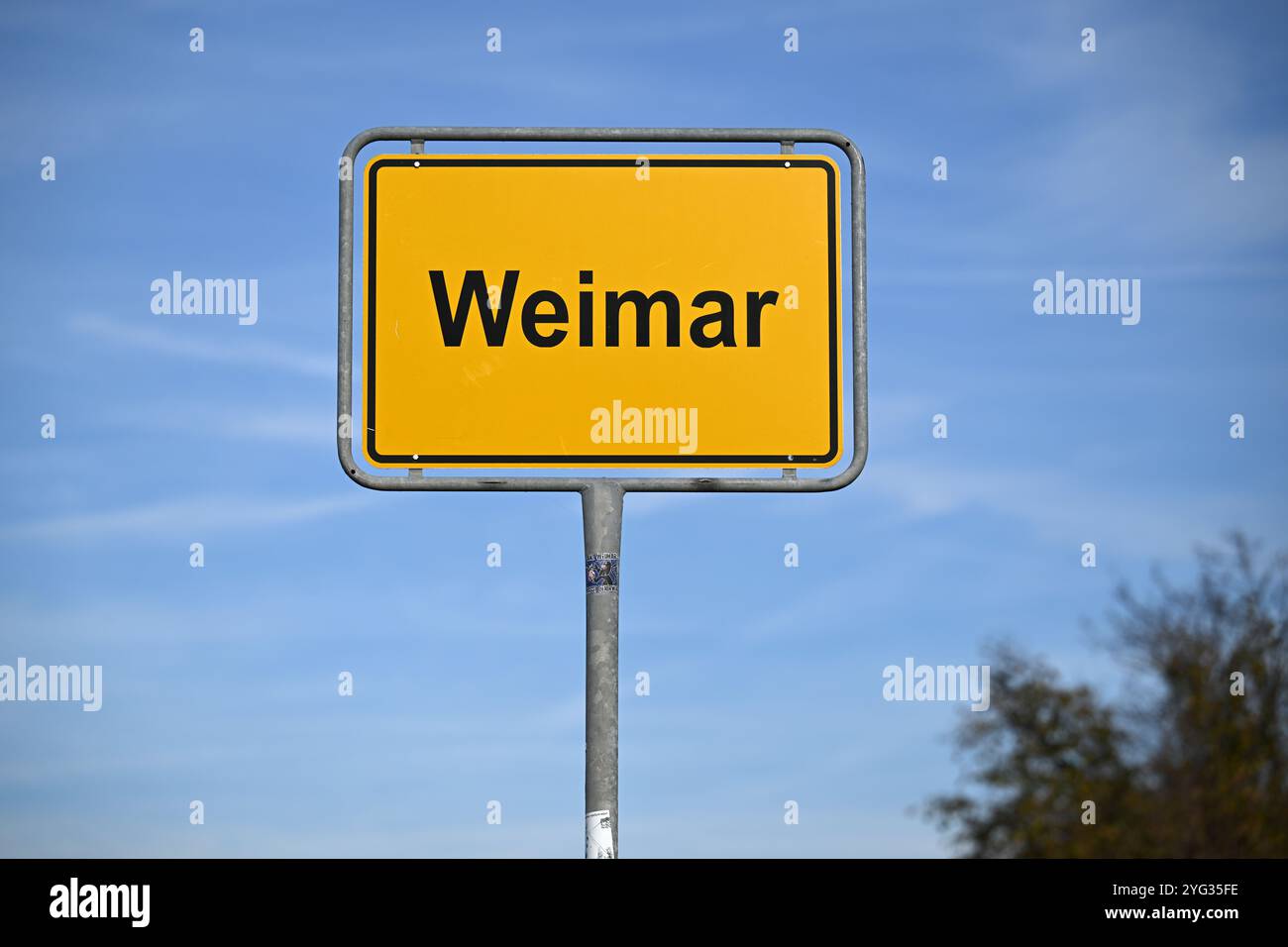 Weimar, Germany. 05th Nov, 2024. The town entrance sign of Weimar ...