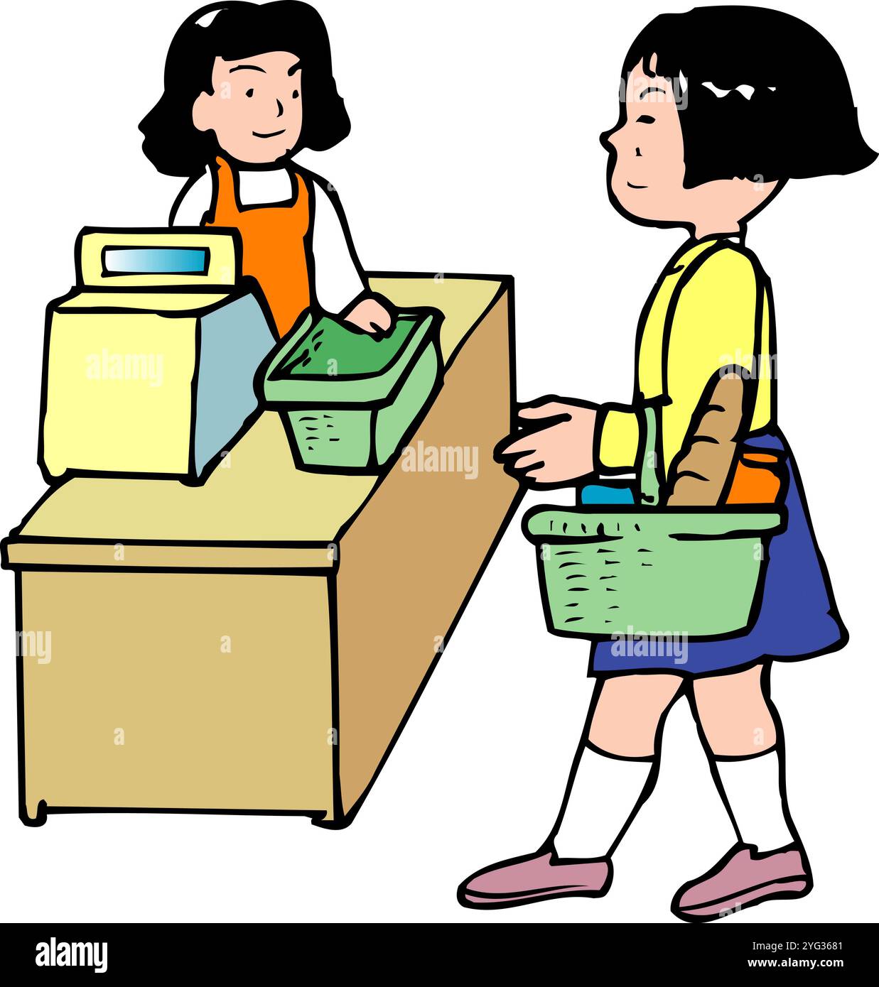 Helping someone with shopping Stock Photo - Alamy