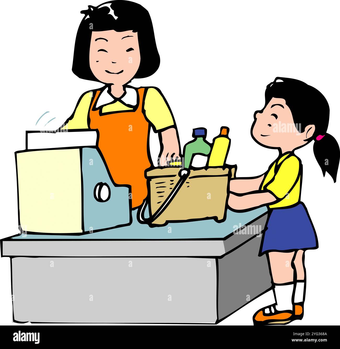 Helping someone with shopping Stock Photo - Alamy