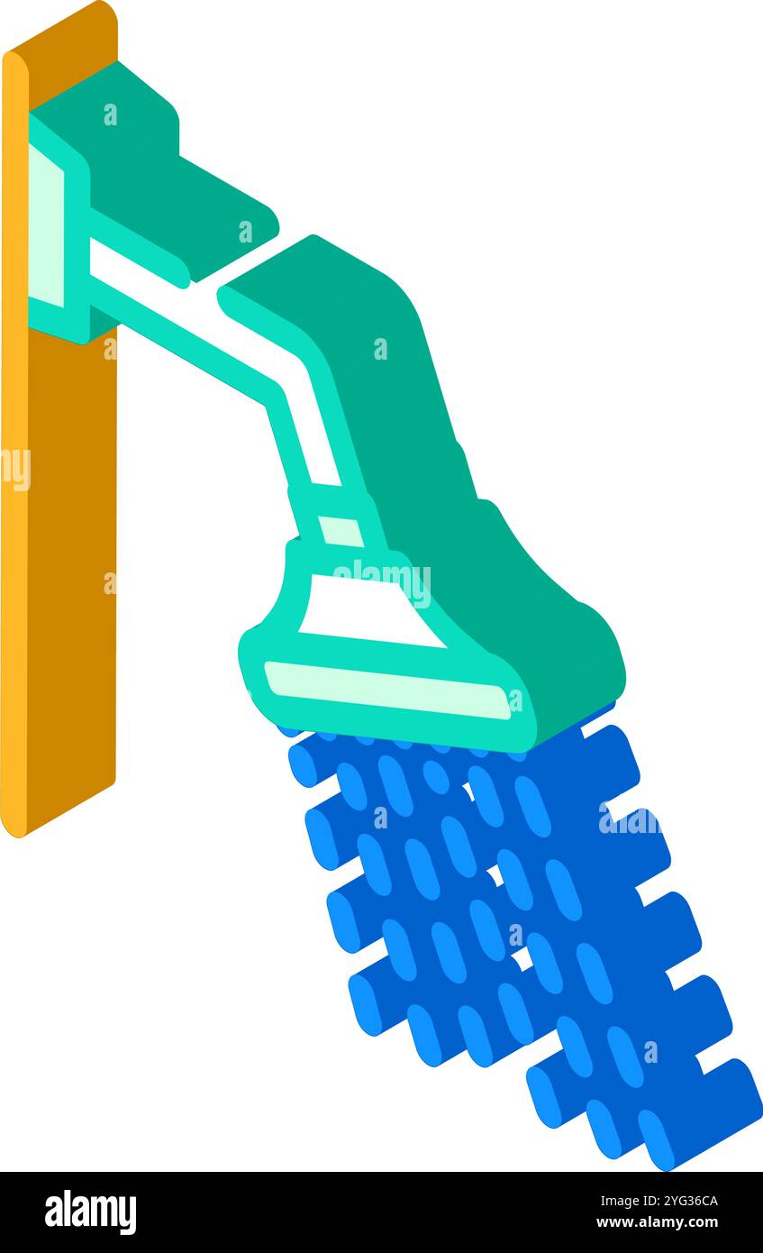 low-flow showerhead water saving isometric icon vector illustration ...