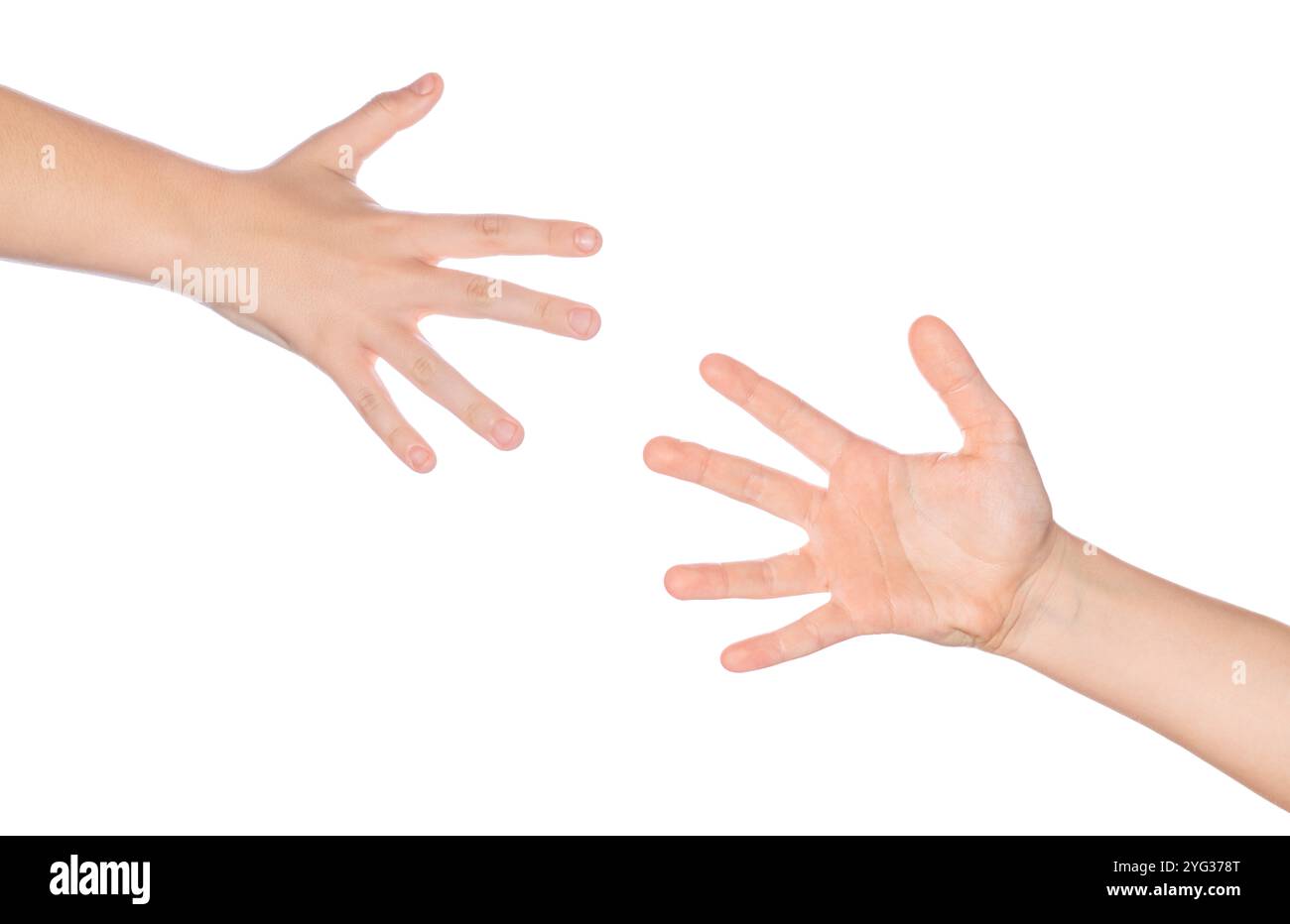 Male hand extending a helping hand. Child and woman hands. Concept for ...