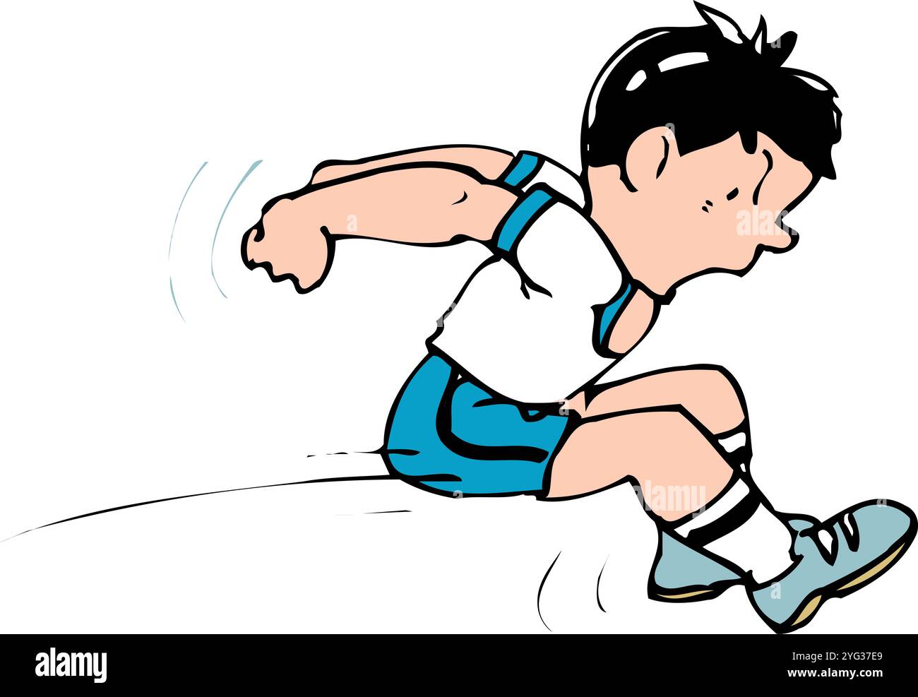 Running long jump Stock Photo - Alamy