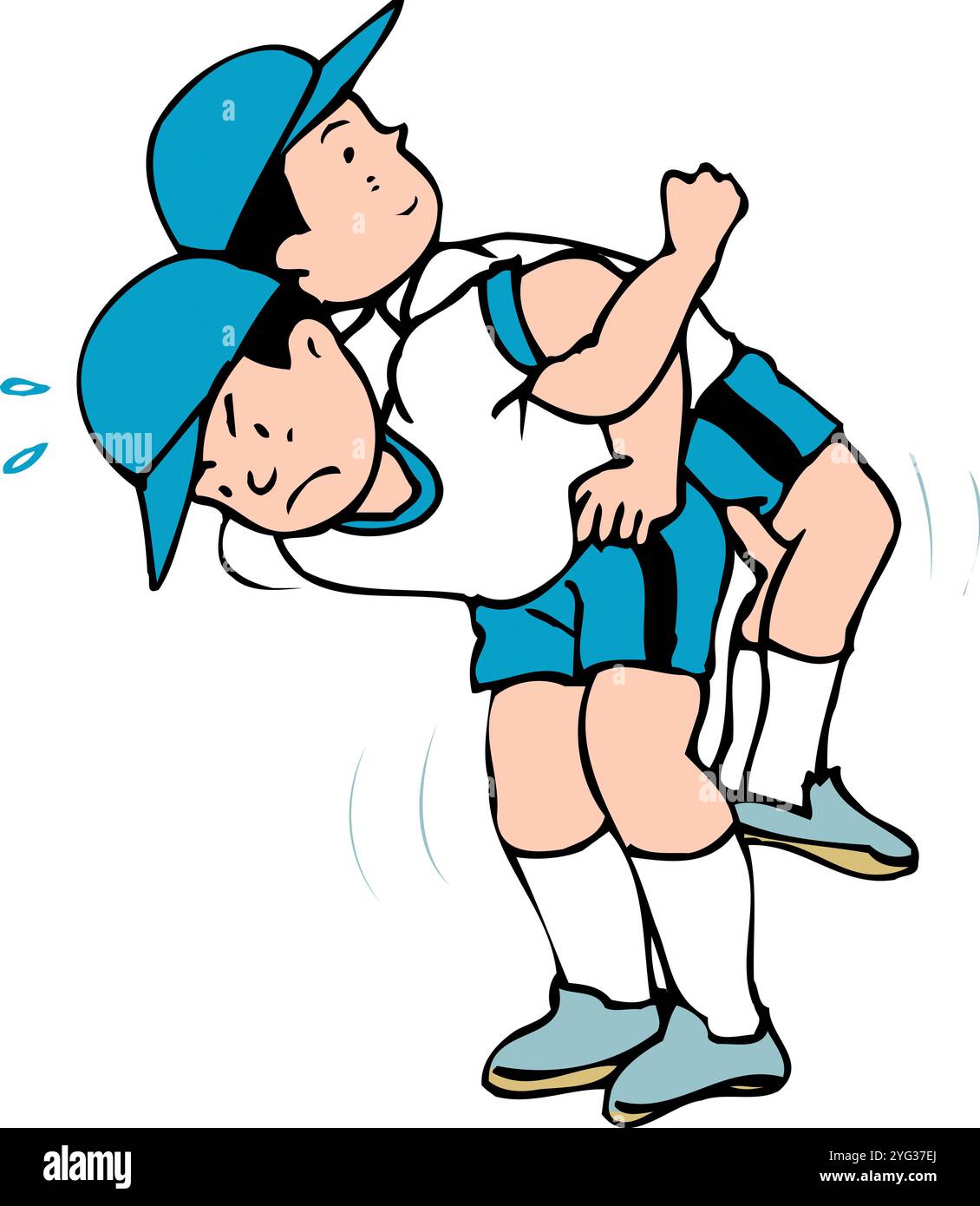 Two people bending over Stock Photo - Alamy