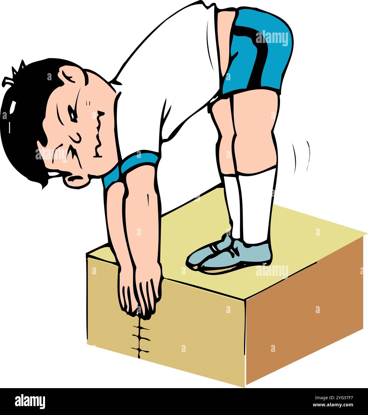 Standing body forward bending Stock Photo - Alamy