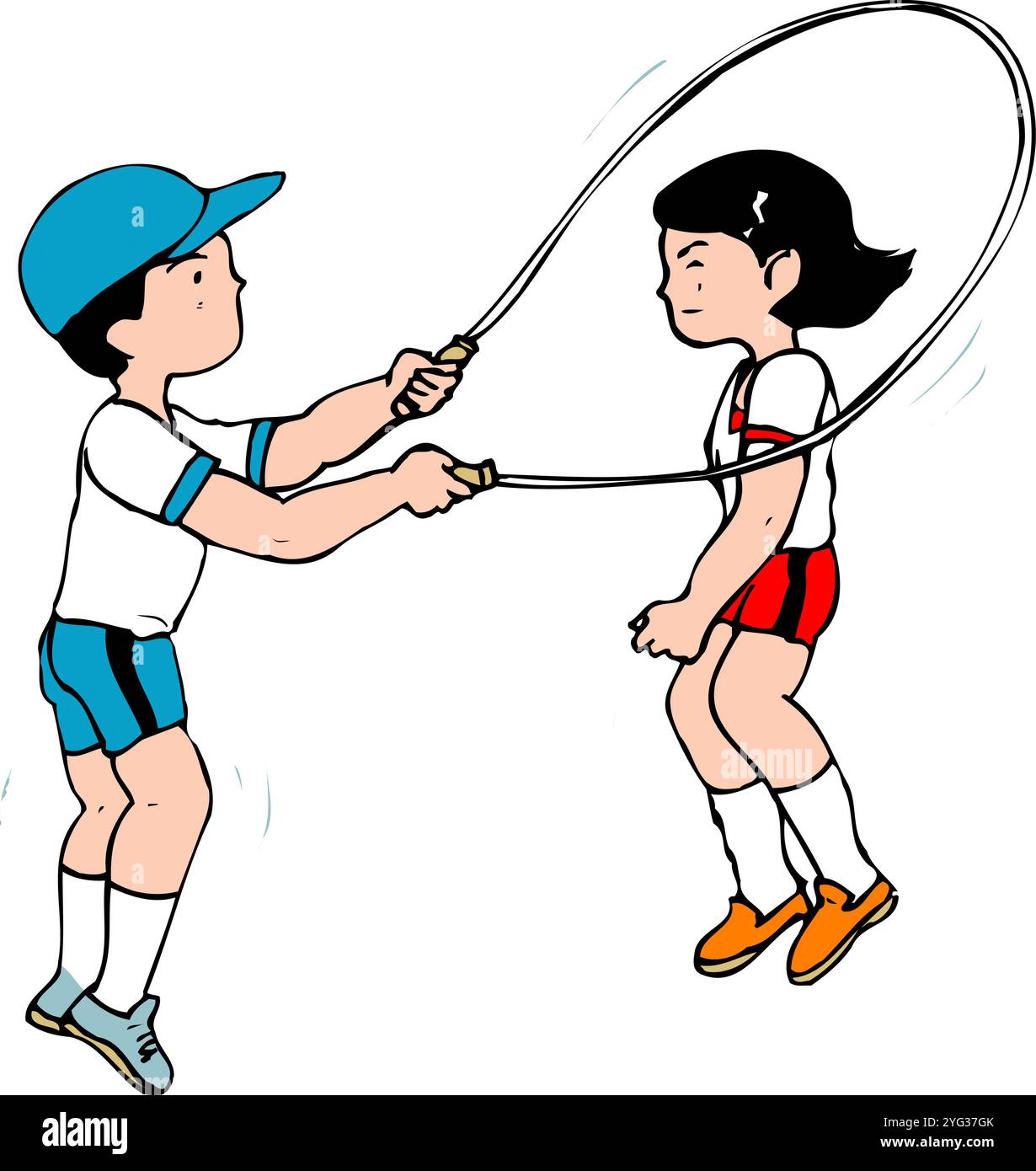 Two people jumping Stock Photo - Alamy