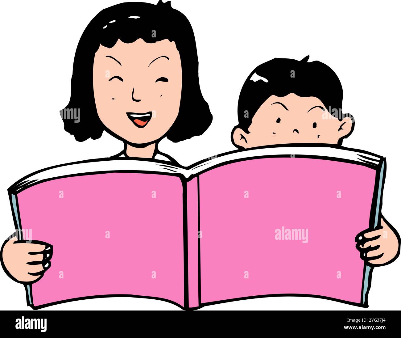 Parent and child reading Stock Photo - Alamy