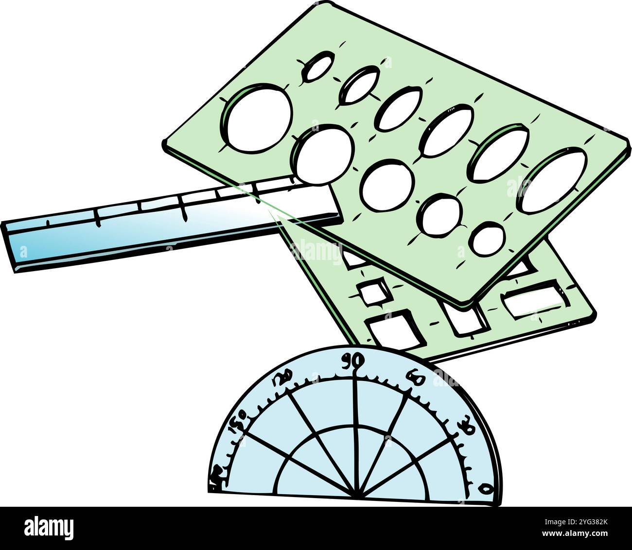 Ruler template Cut Out Stock Images & Pictures - Alamy