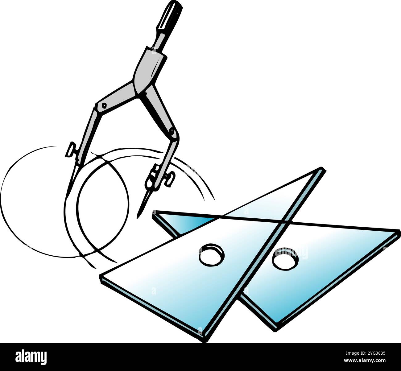 Compasses and rulers Stock Photo - Alamy