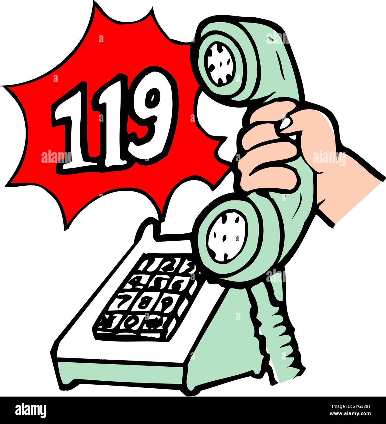 119 emergency telephone number hi-res stock photography and images - Alamy