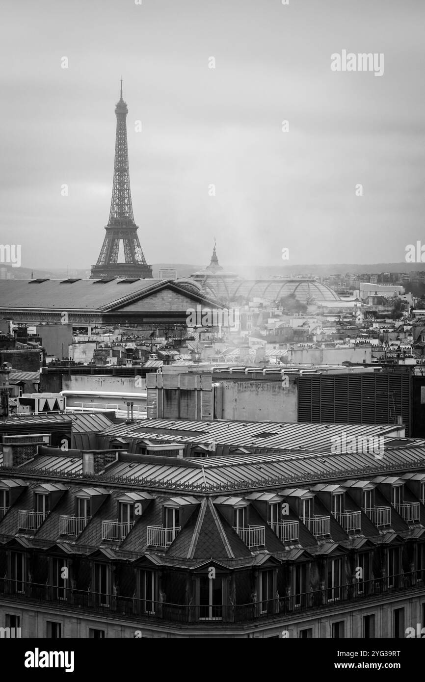 Paris in Black and White from the rooftop of the Galeries Lafayette ...