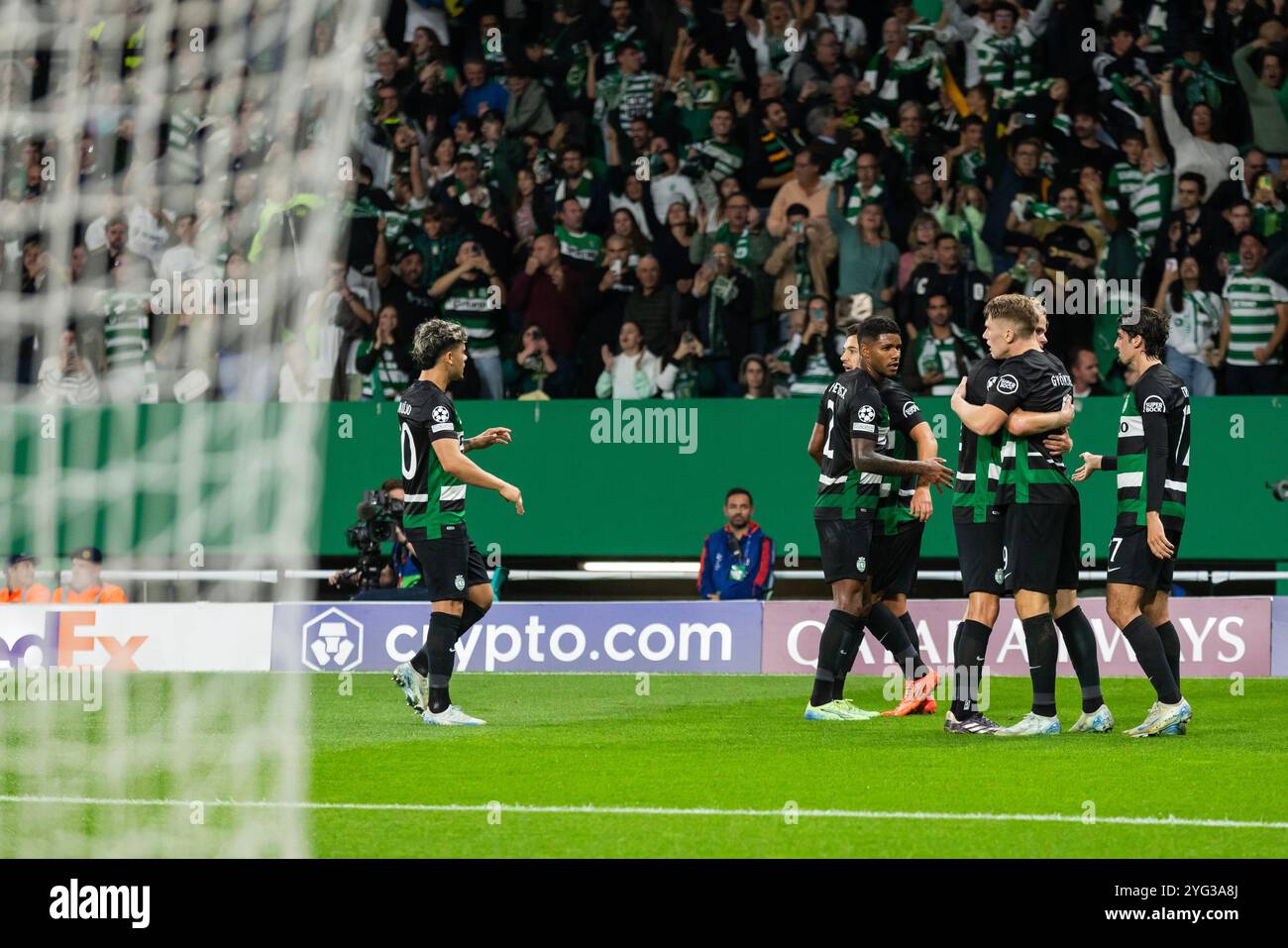 Lisbon, Portugal. 05th Nov, 2024. Sporting CP players seen celebrating ...