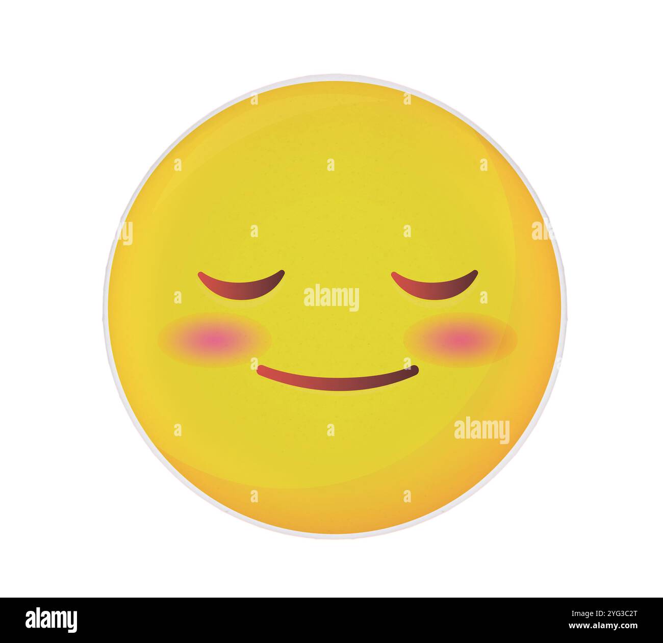 Badge with shy or pleased face isolated on white Stock Photo - Alamy