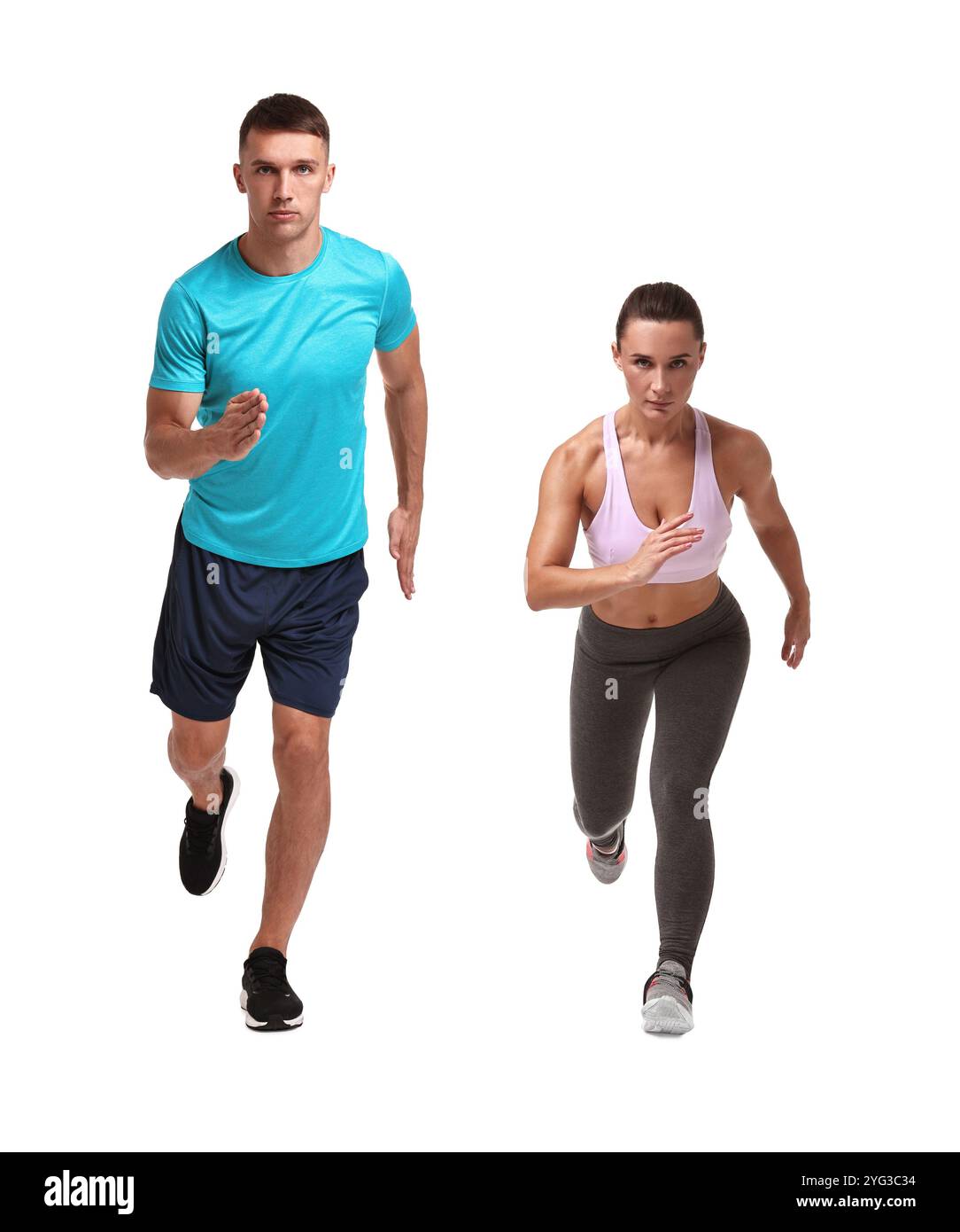 Young athletic couple running Cut Out Stock Images & Pictures - Alamy