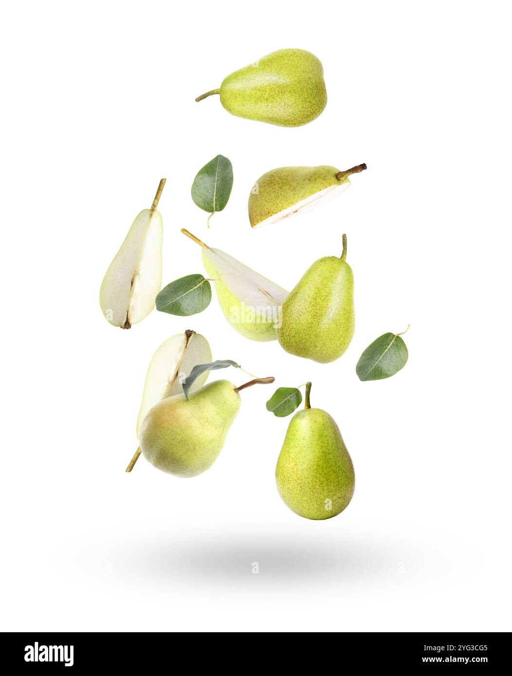 Falling cut pears isolated hi-res stock photography and images - Alamy