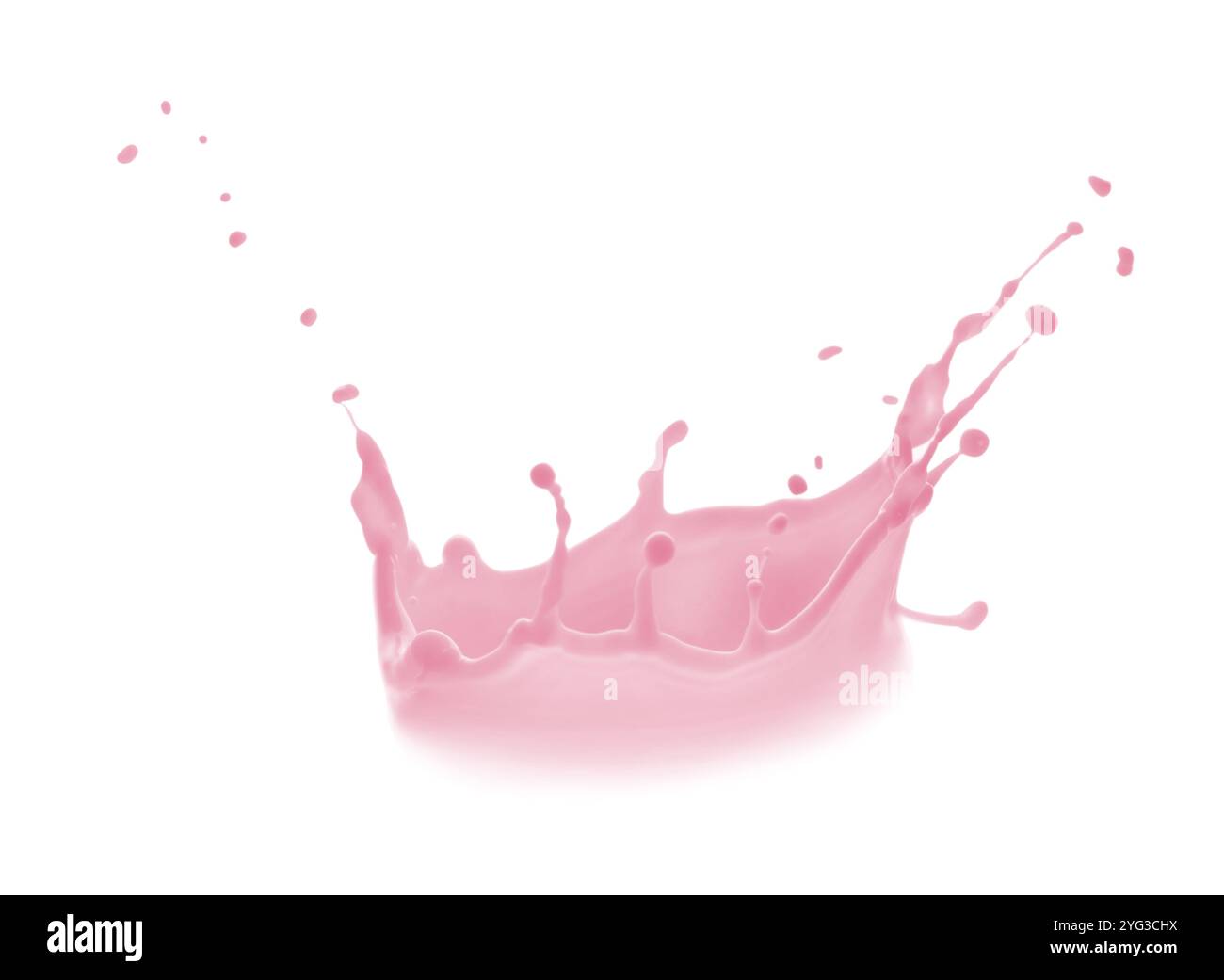 Yummy strawberry milk shake splashing on white background Stock Photo ...