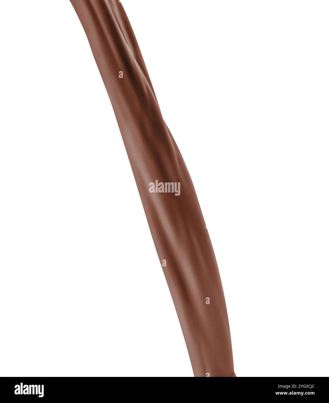 Flow of chocolate milkshake on white background Stock Photo - Alamy
