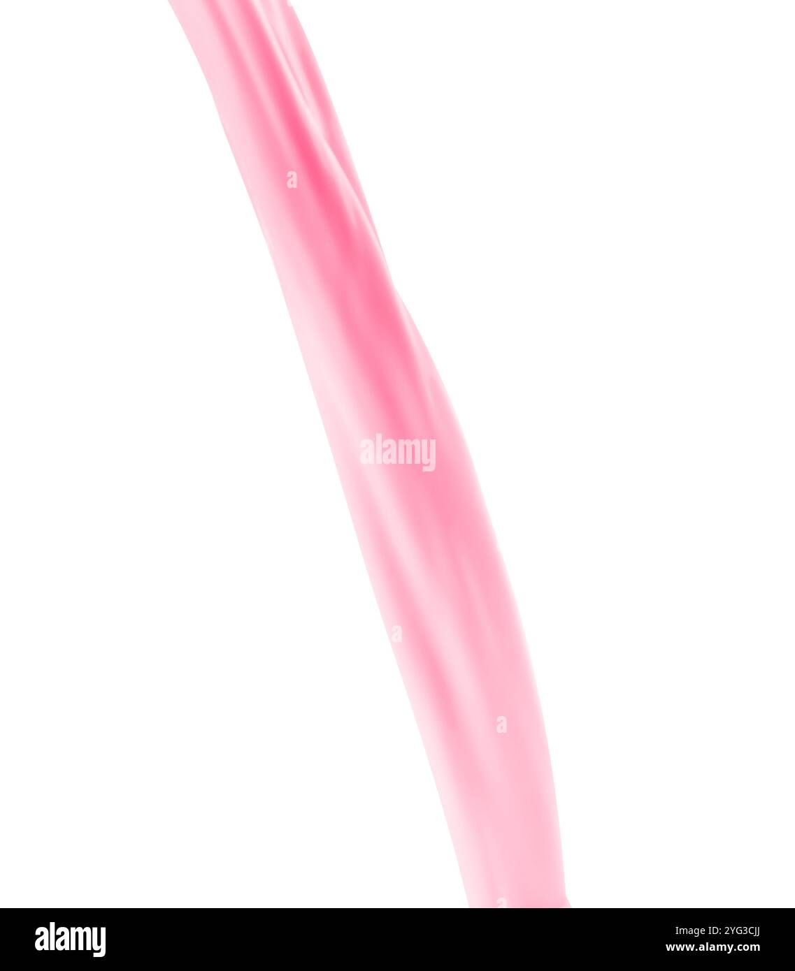 Flow of strawberry milkshake on white background Stock Photo - Alamy