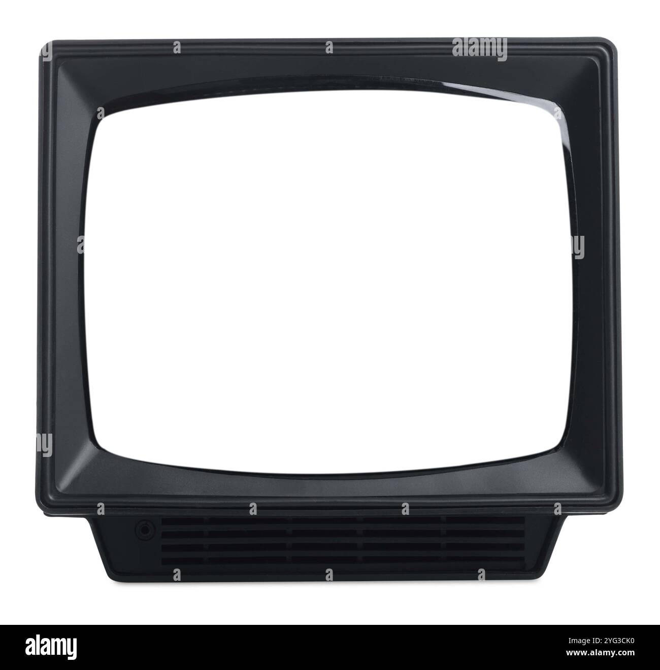 Retro TV with blank screen isolated on white Stock Photo - Alamy