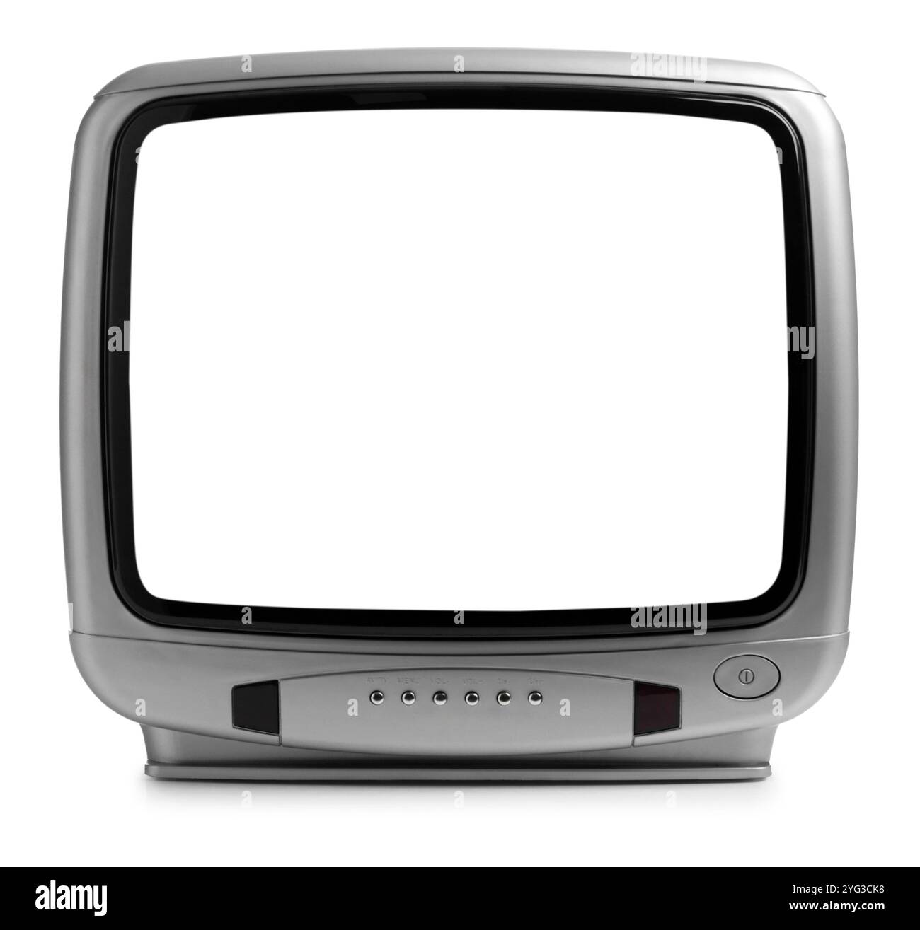 Retro TV with blank screen isolated on white Stock Photo - Alamy
