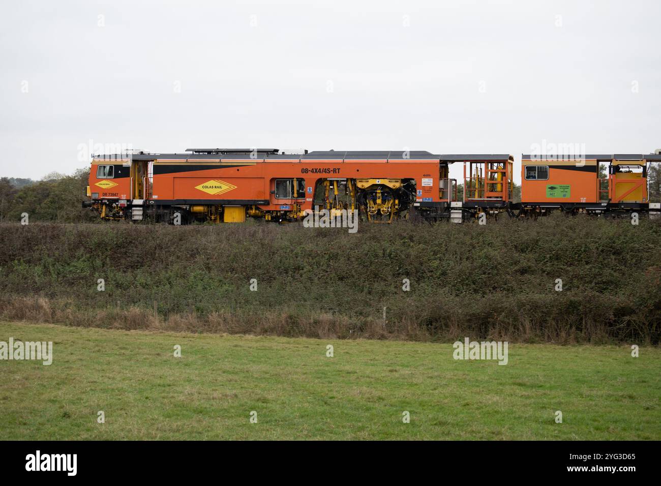 Colas Rail track machine DR73947, Warwickshire, UK Stock Photo - Alamy