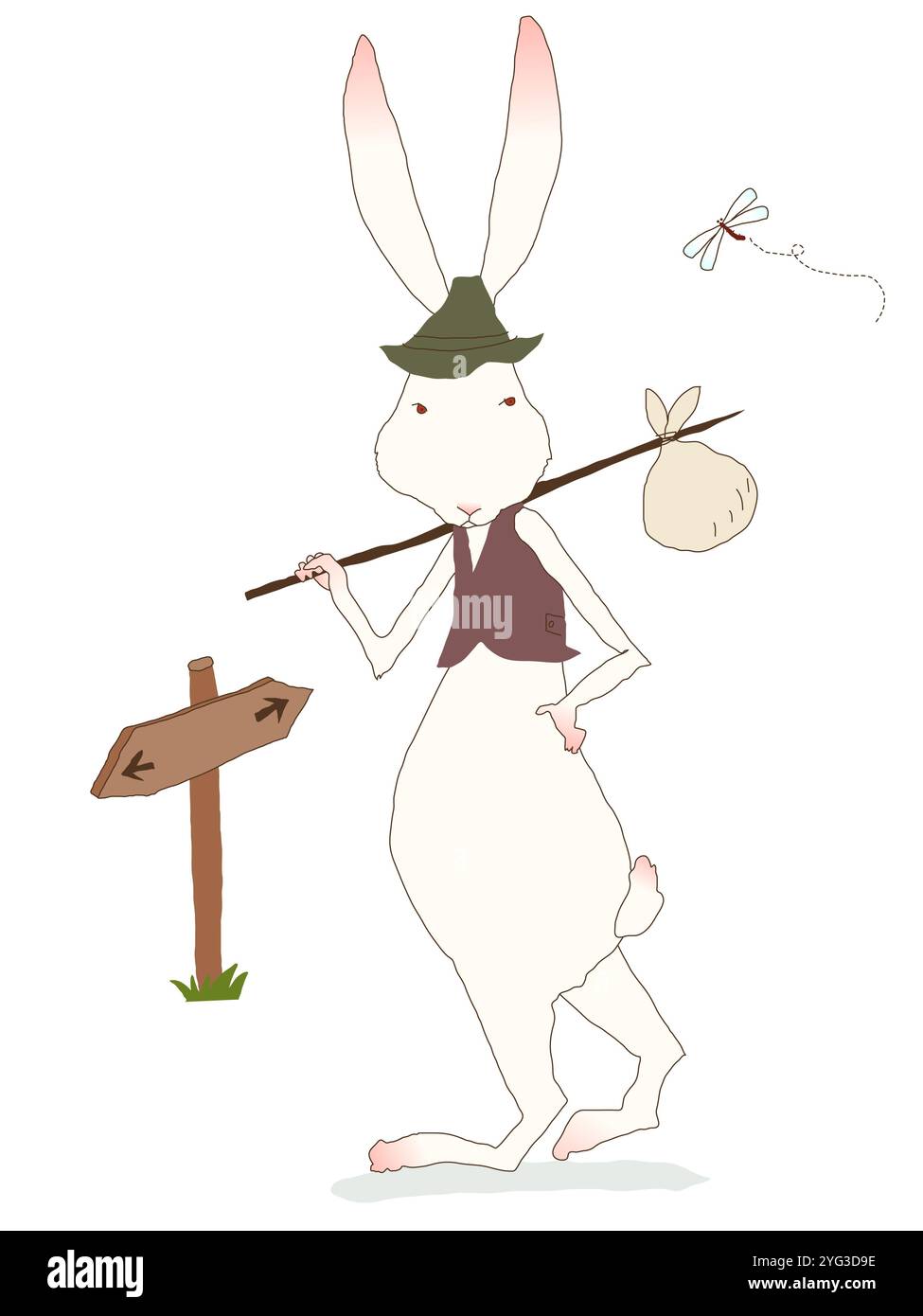 Rabbit running away Cut Out Stock Images & Pictures - Alamy