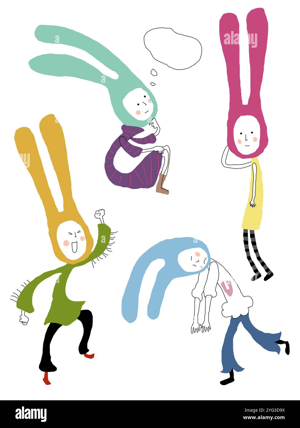 Rabbit people's lives Stock Photo - Alamy