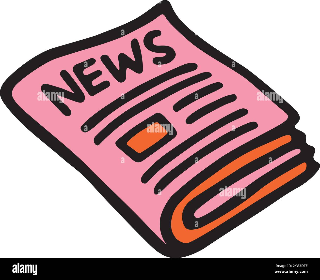 Doodle newspaper icon or logo, hand drawn with ink pen Stock Vector ...