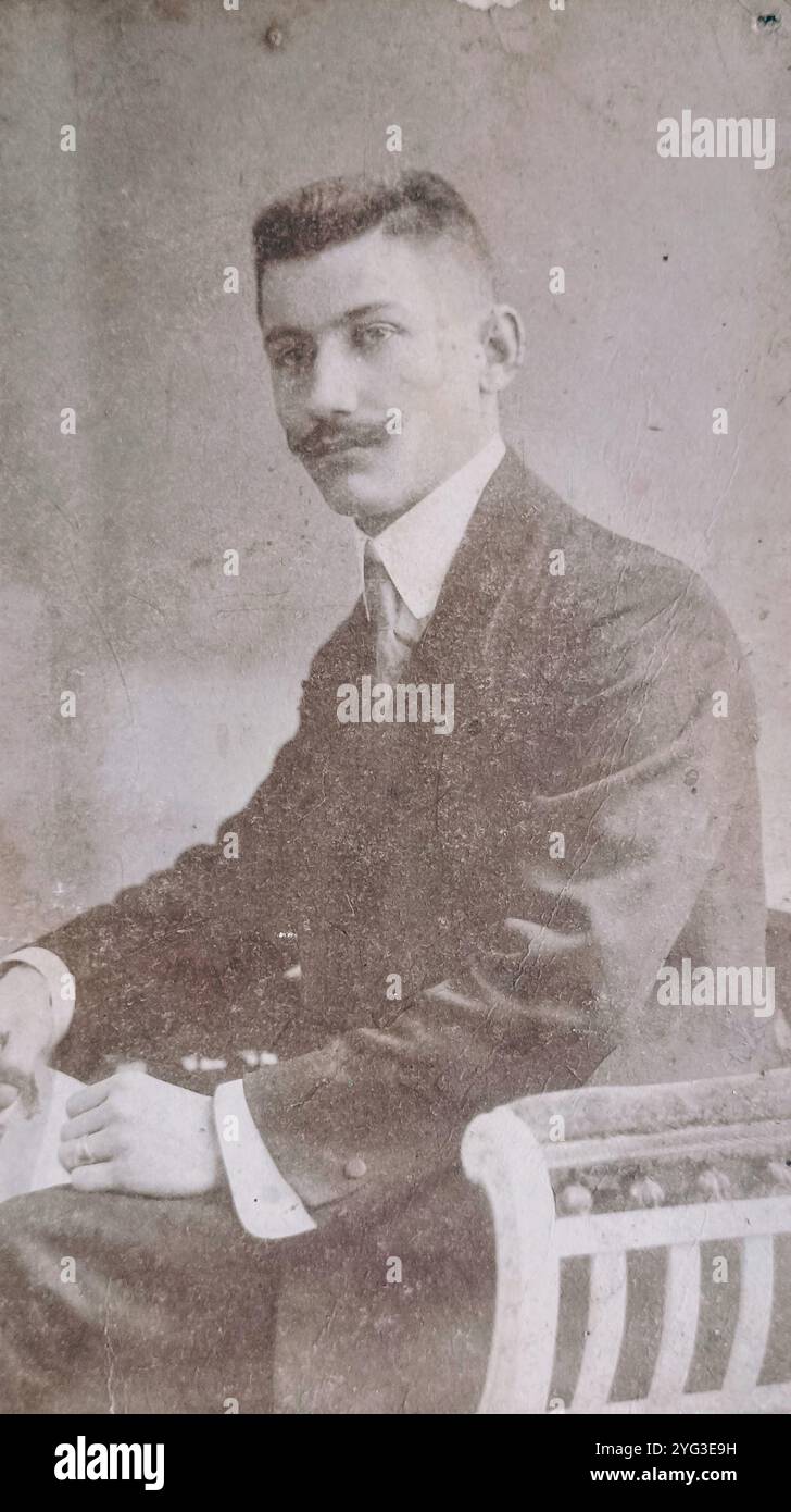Budapest, Hungaria - 1900s: Portrait of an elegant young man with ...
