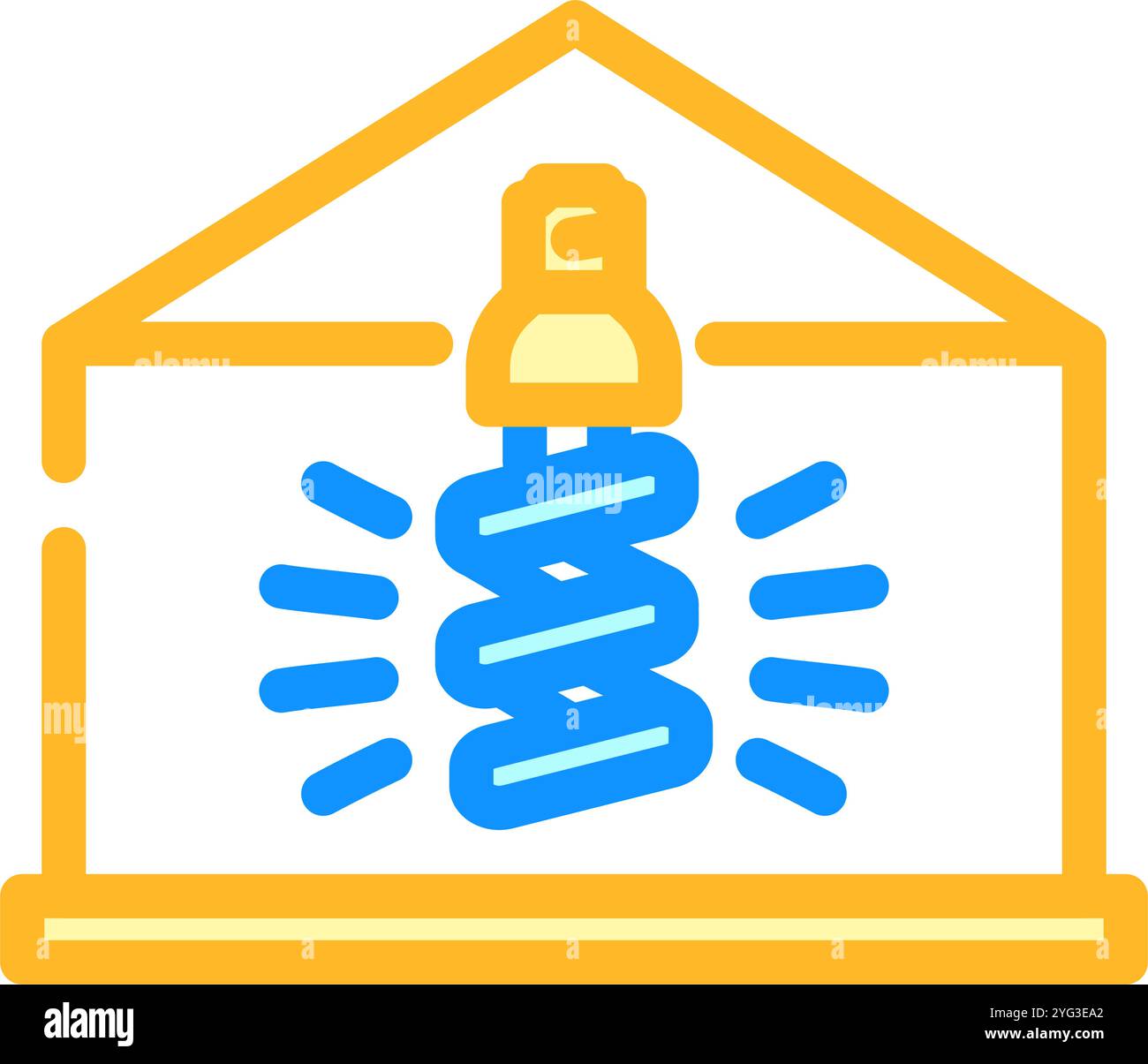 energy efficient lighting green building color icon vector illustration ...