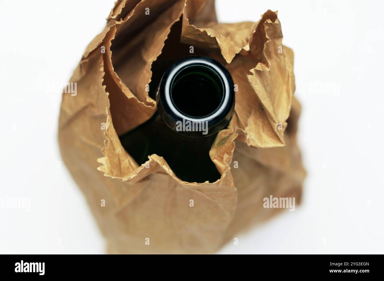 Bottle of alcohol in a paper bag Stock Photo - Alamy