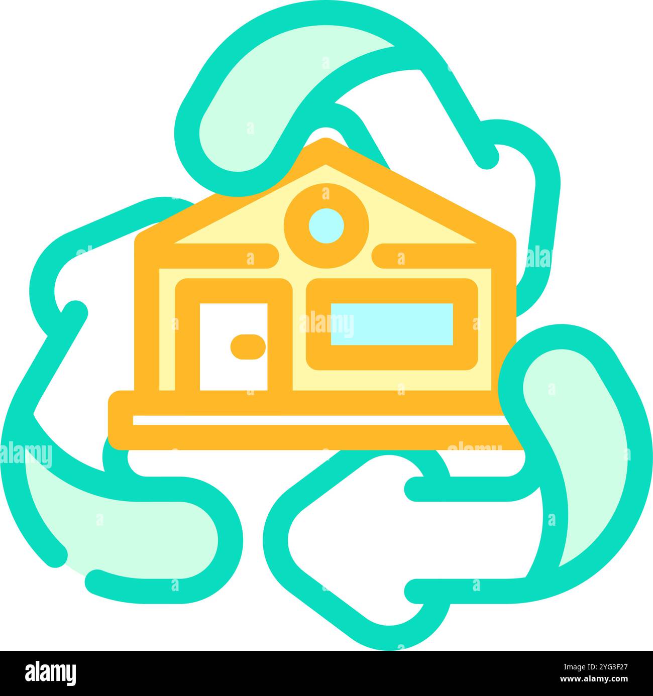 recycled materials green building color icon vector illustration Stock ...
