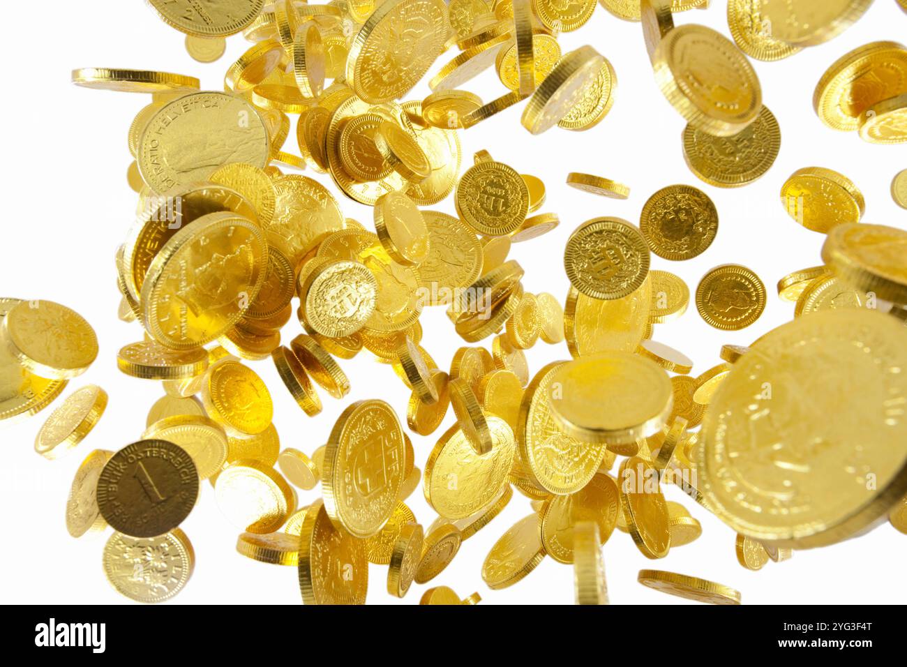 Gold coins flying hi-res stock photography and images - Alamy