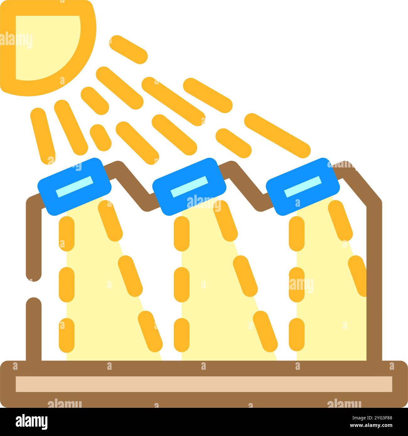 daylight harvesting green building color icon vector illustration Stock ...