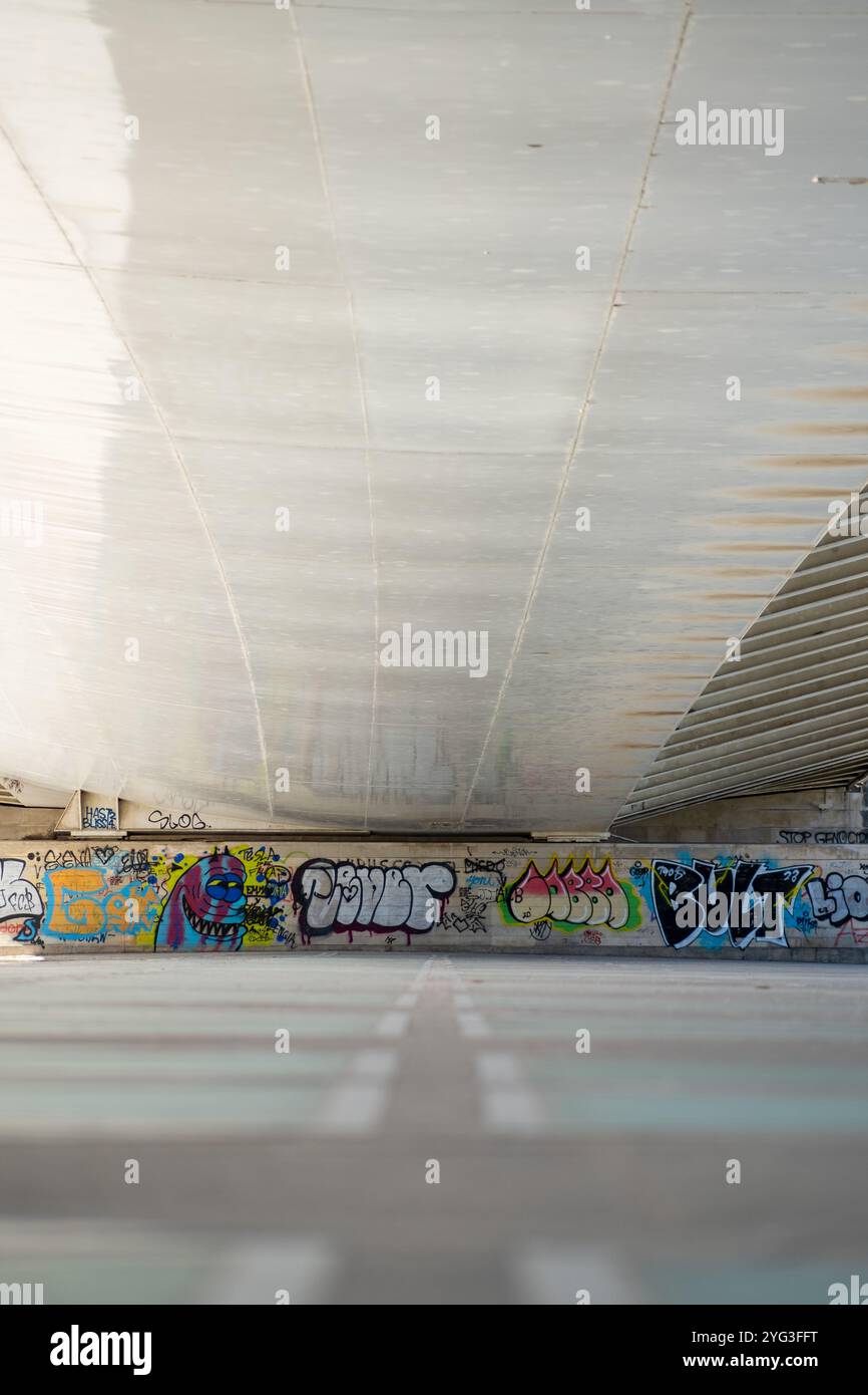 the wall is covered with graffiti painting Stock Photo - Alamy