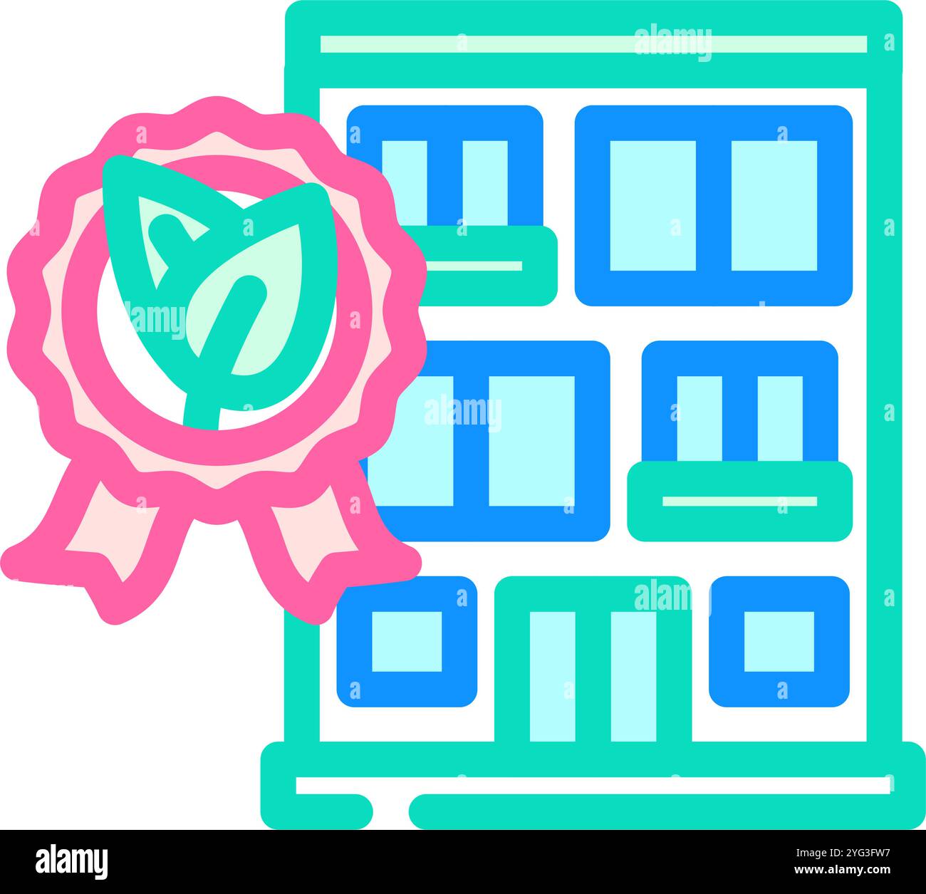 certification green building color icon vector illustration Stock ...