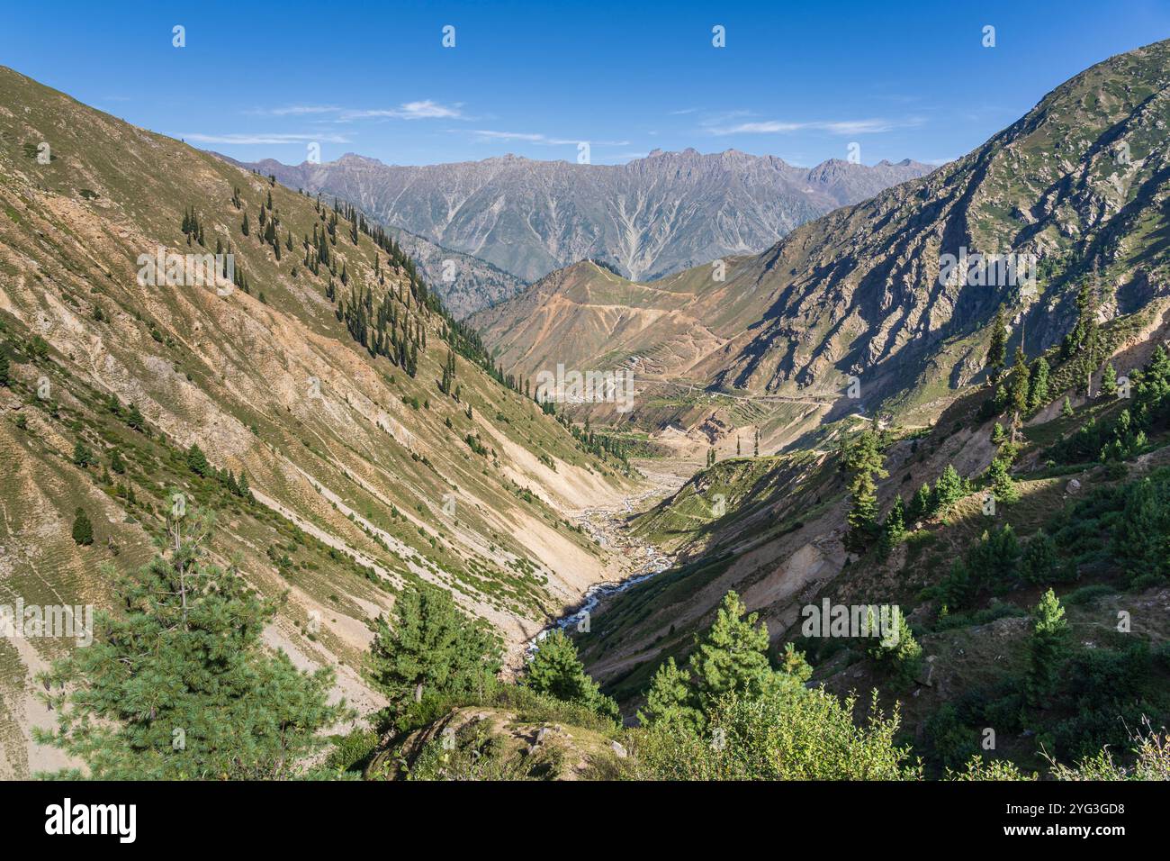 Scenic landscape view of mountain valley between Naran and Saiful Muluk ...