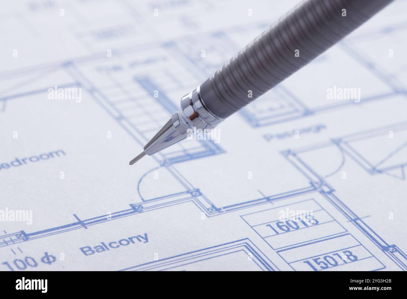 Home building blueprints hi-res stock photography and images - Alamy